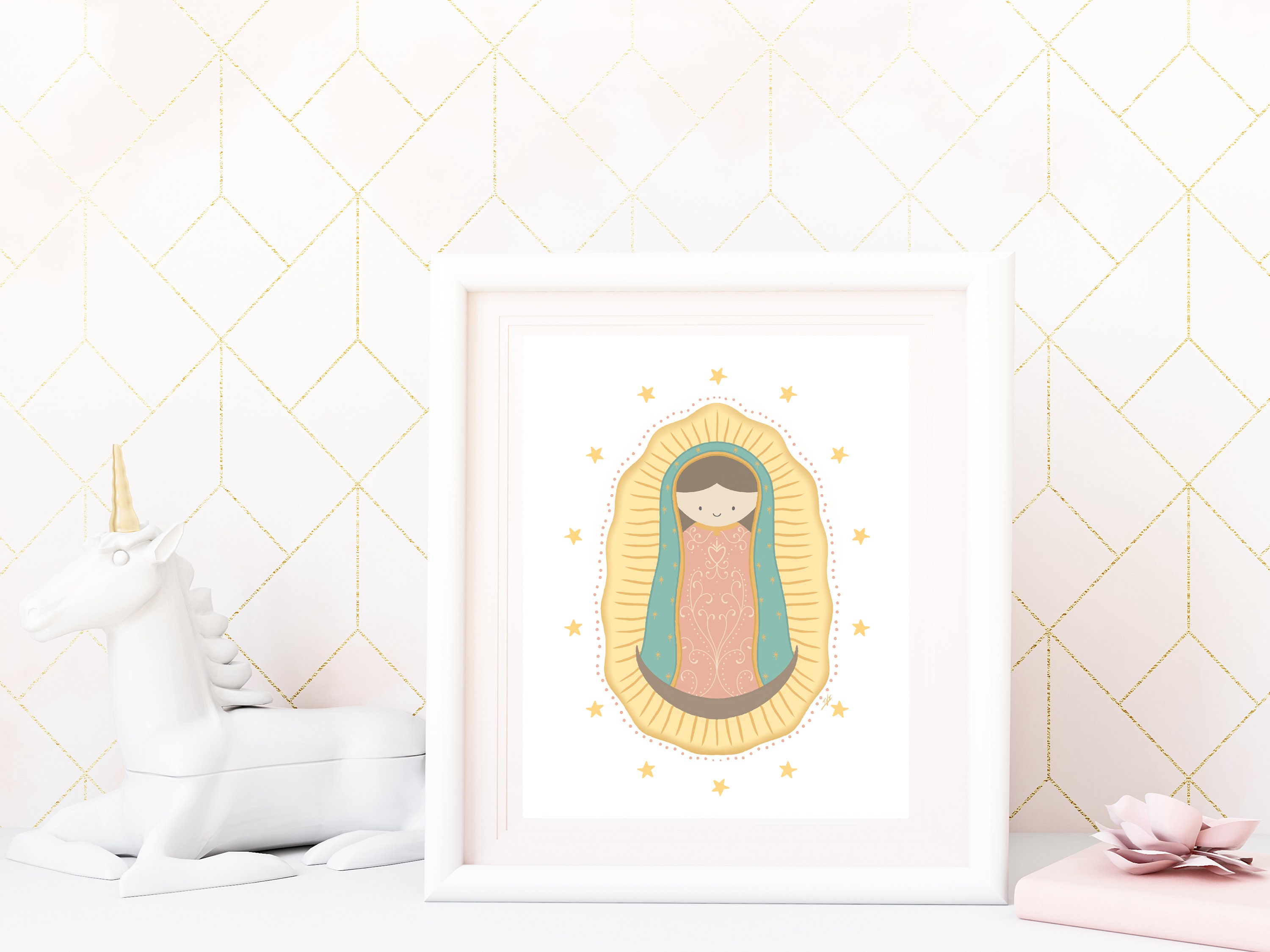 Custom Nursery Virgin Mary Print, Kids Virgin Mary, Our Lady Guadalupe ...