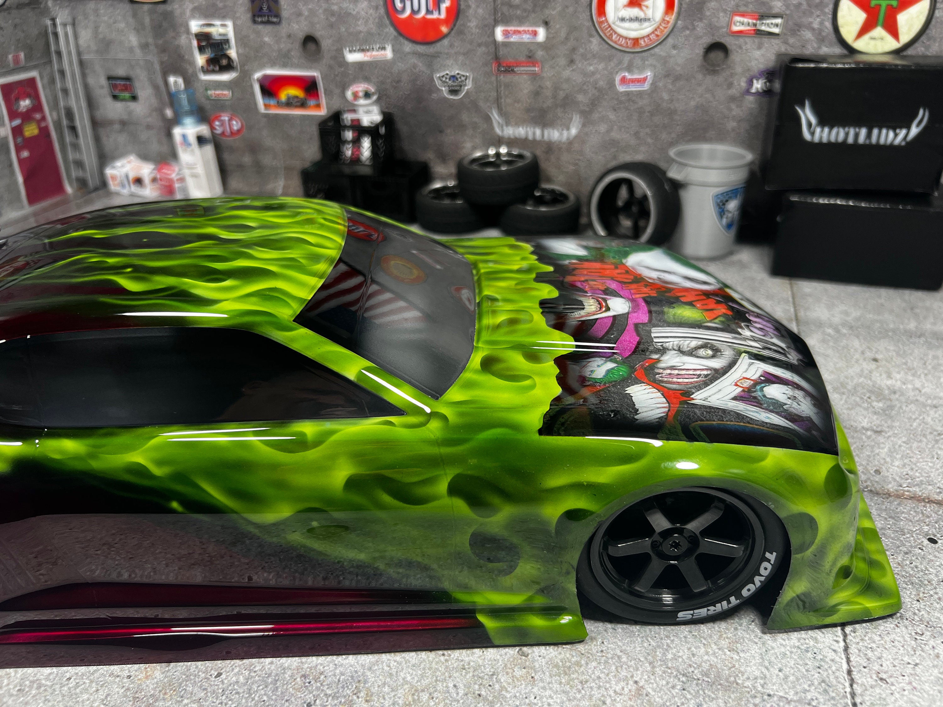 Custom Painted Remote Control 190mm Car Body Chevy Camaro Z28 Joker ...