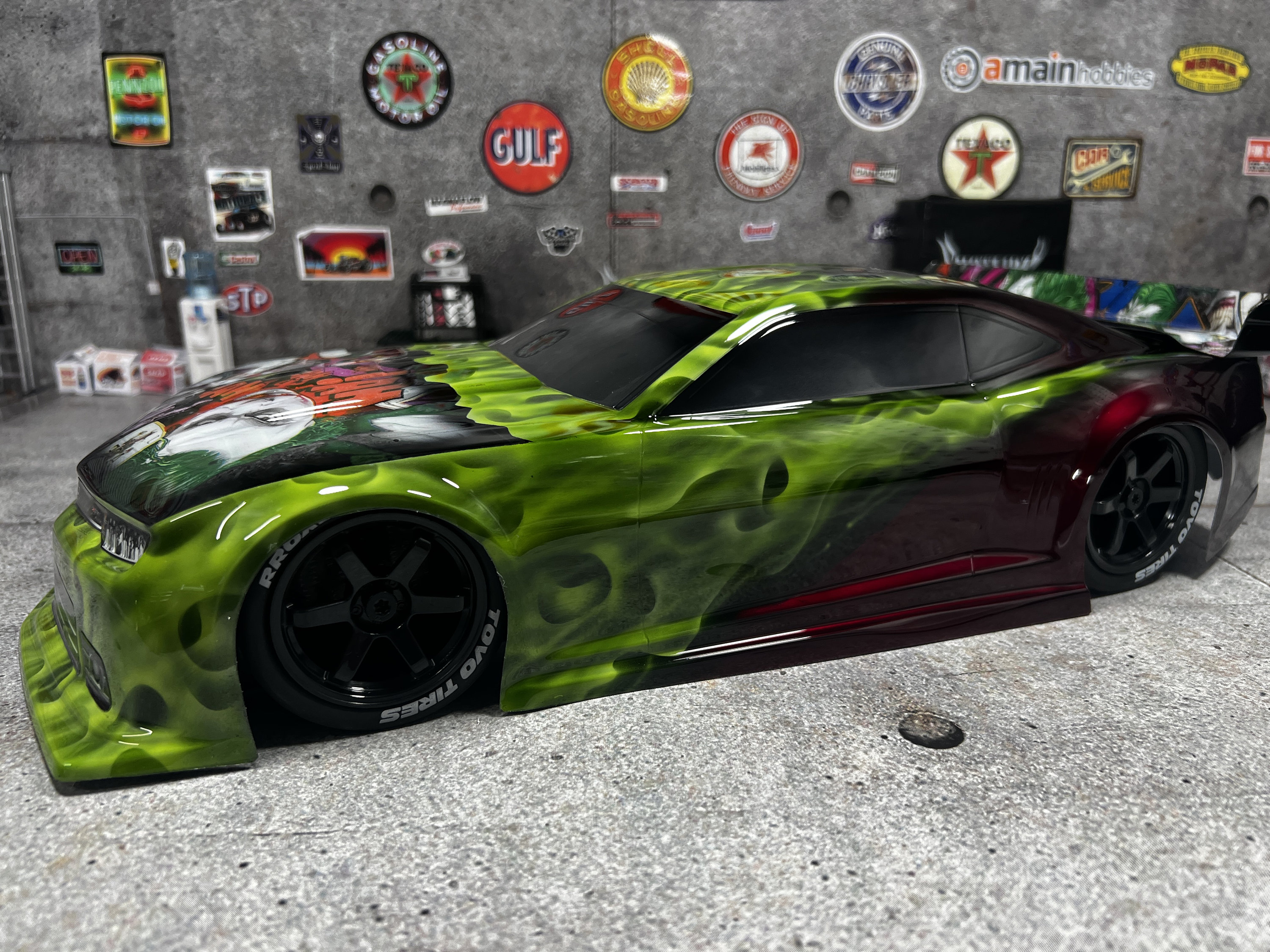 Custom Painted Remote Control 190mm Car Body Chevy Camaro Z28 Joker ...