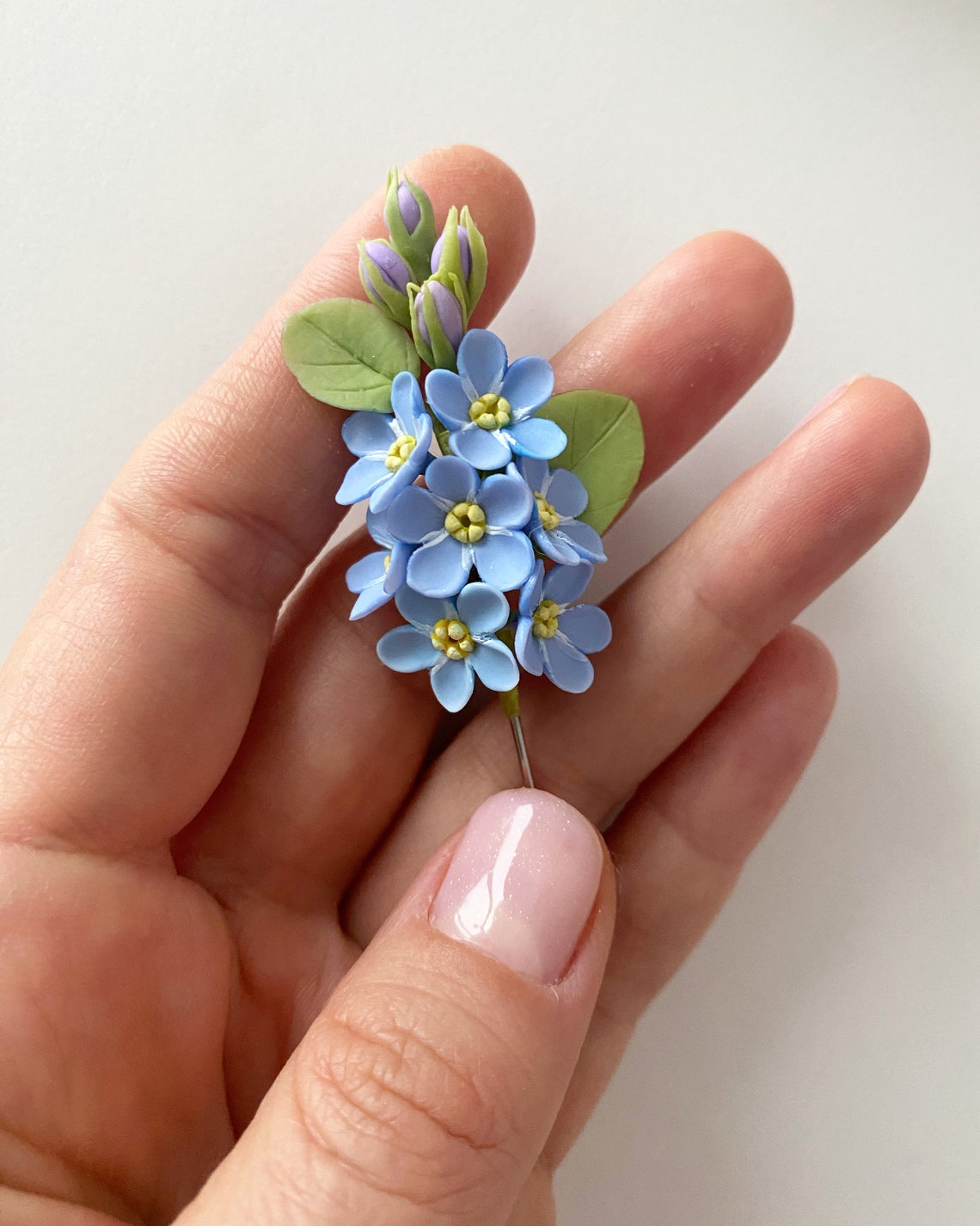 Blue Flower Lapel Pin Wedding Lapel Pin Forget-me-not Boutonniere ...
