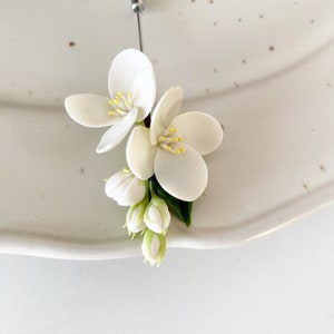 Blossom Lapel Pin Delicate Brooch Jasmine Lapel Pin Ivory Flower Lapel ...