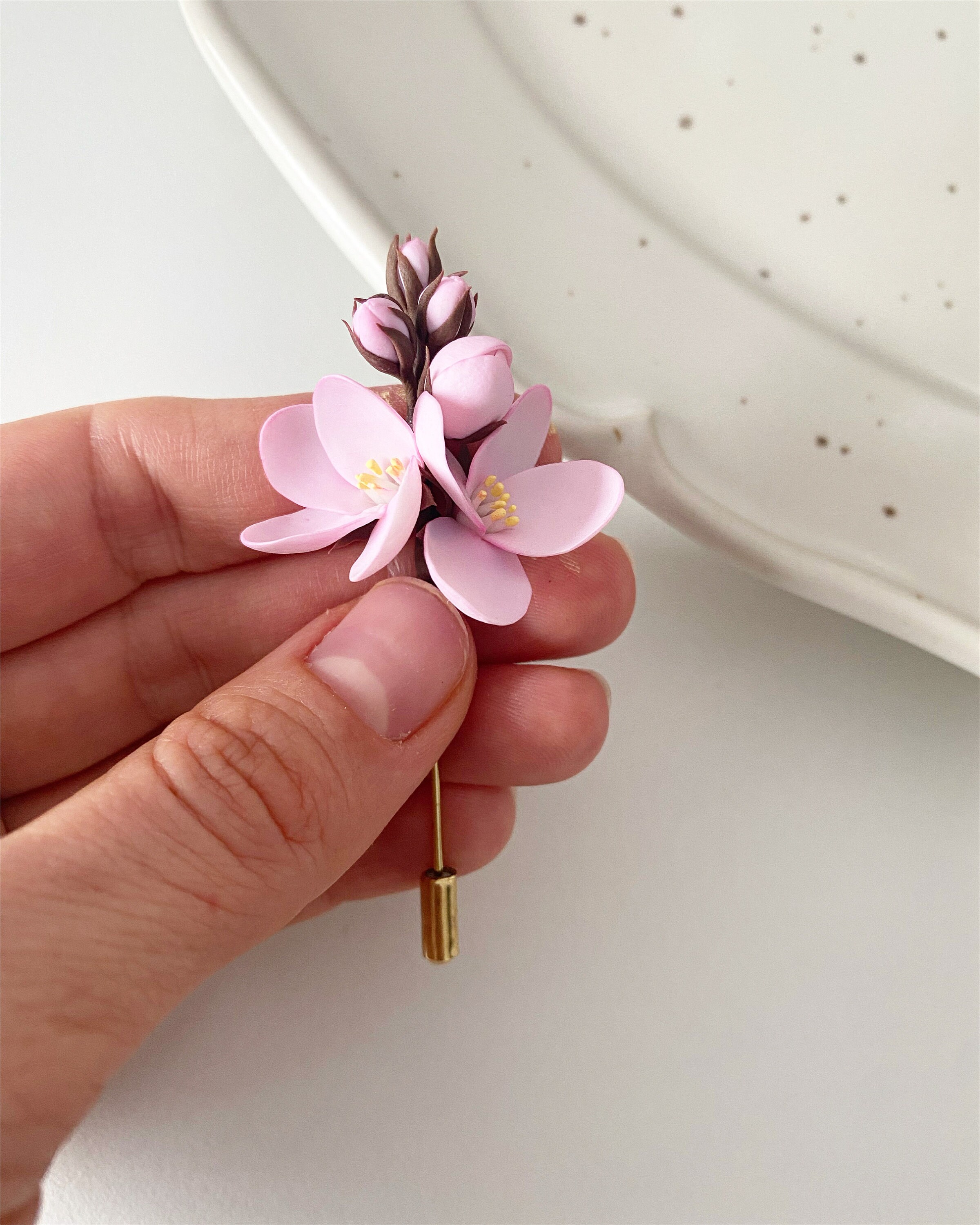 Blossom Lapel Pin Usher Lapel Pin Sakura Flower Lapel Pin Groom Brooch ...