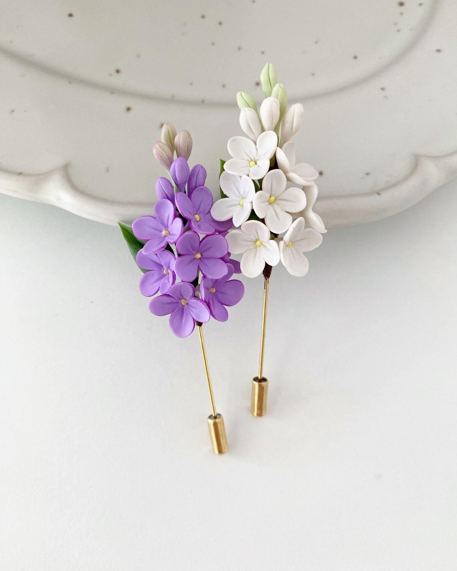 Lilac Lapel Pin Ivory Flower Lapel Pin Groom Boutonniere Wedding Lapel ...