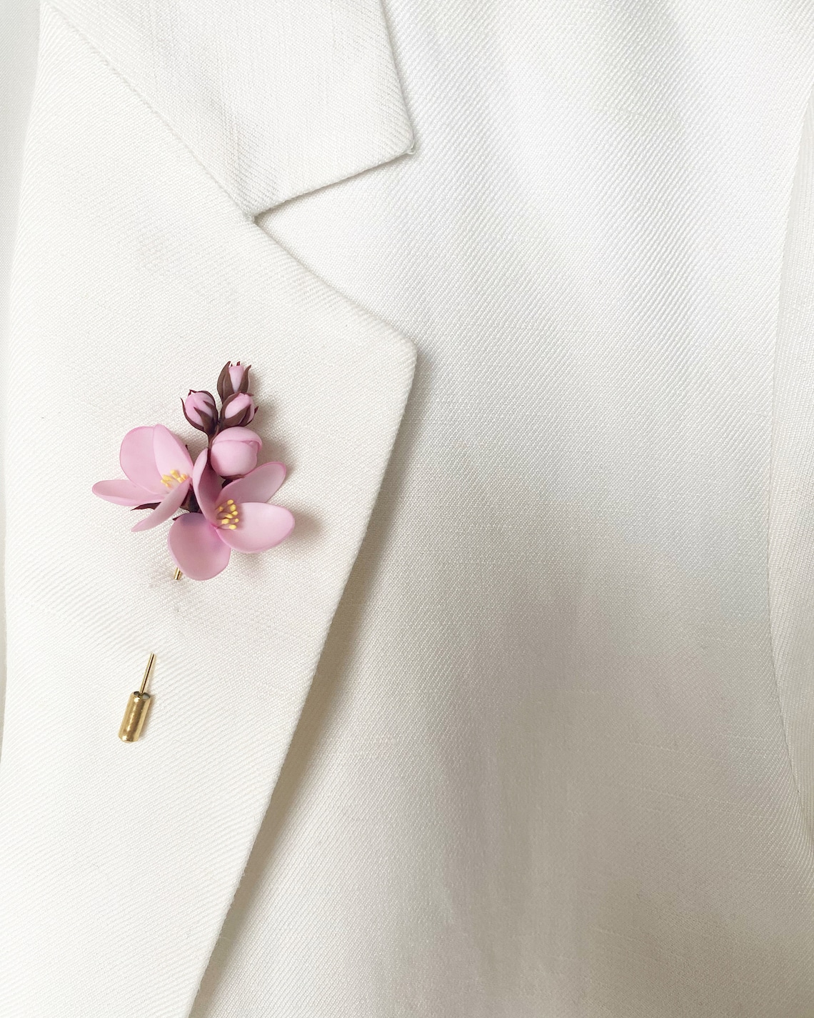 Blossom Lapel Pin Usher Lapel Pin Sakura Flower Lapel Pin Groom Brooch ...