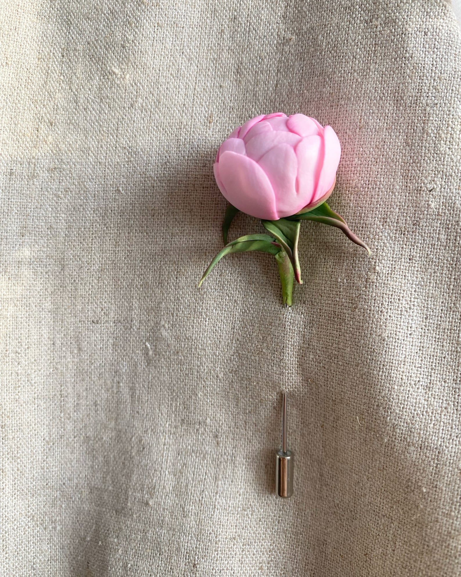 Peony Lapel Pin White Flower Lapel Pin Bud Peony Needle Brooch Wedding ...