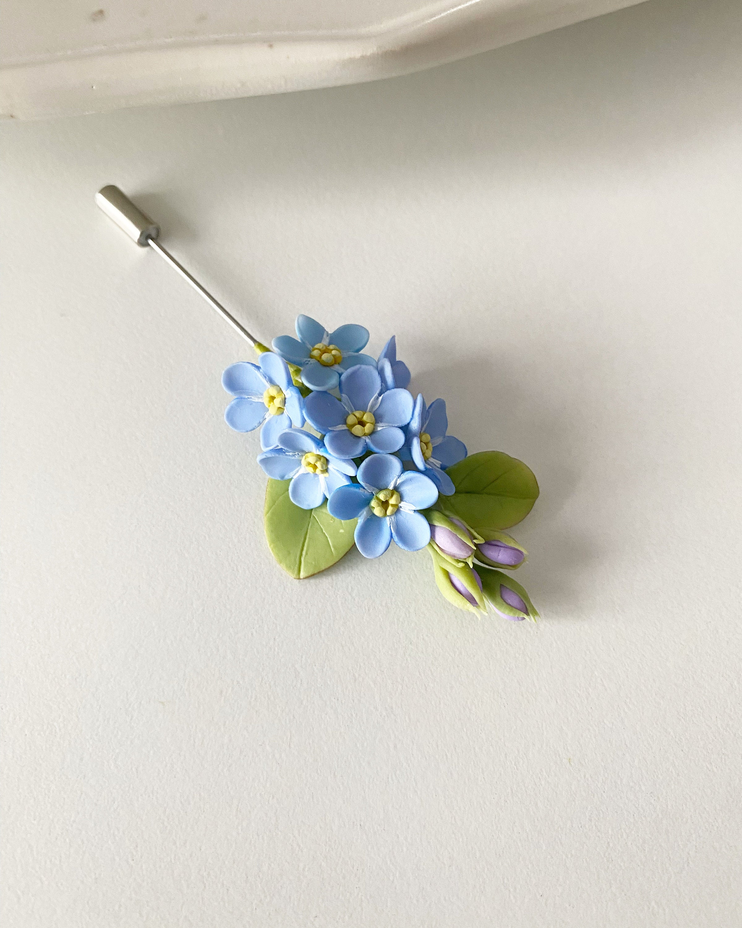 Blue Flower Lapel Pin Wedding Lapel Pin Forget-me-not Boutonniere ...