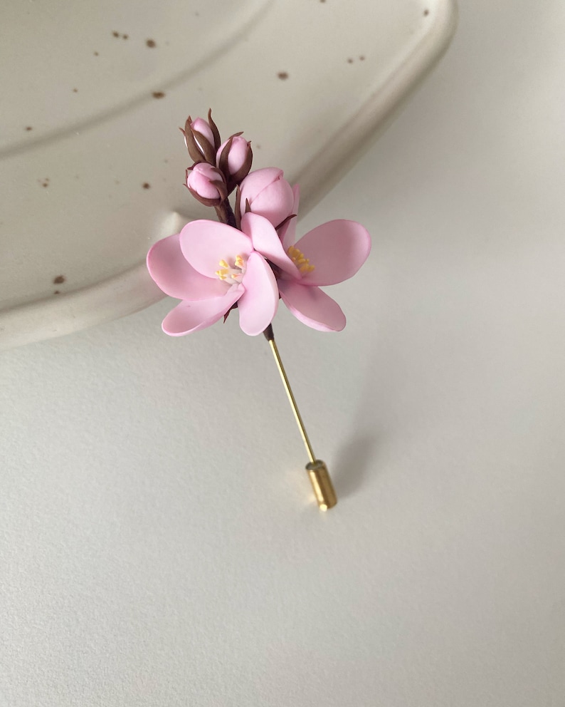 Blossom Lapel Pin Usher Lapel Pin Sakura Flower Lapel Pin Groom Brooch ...