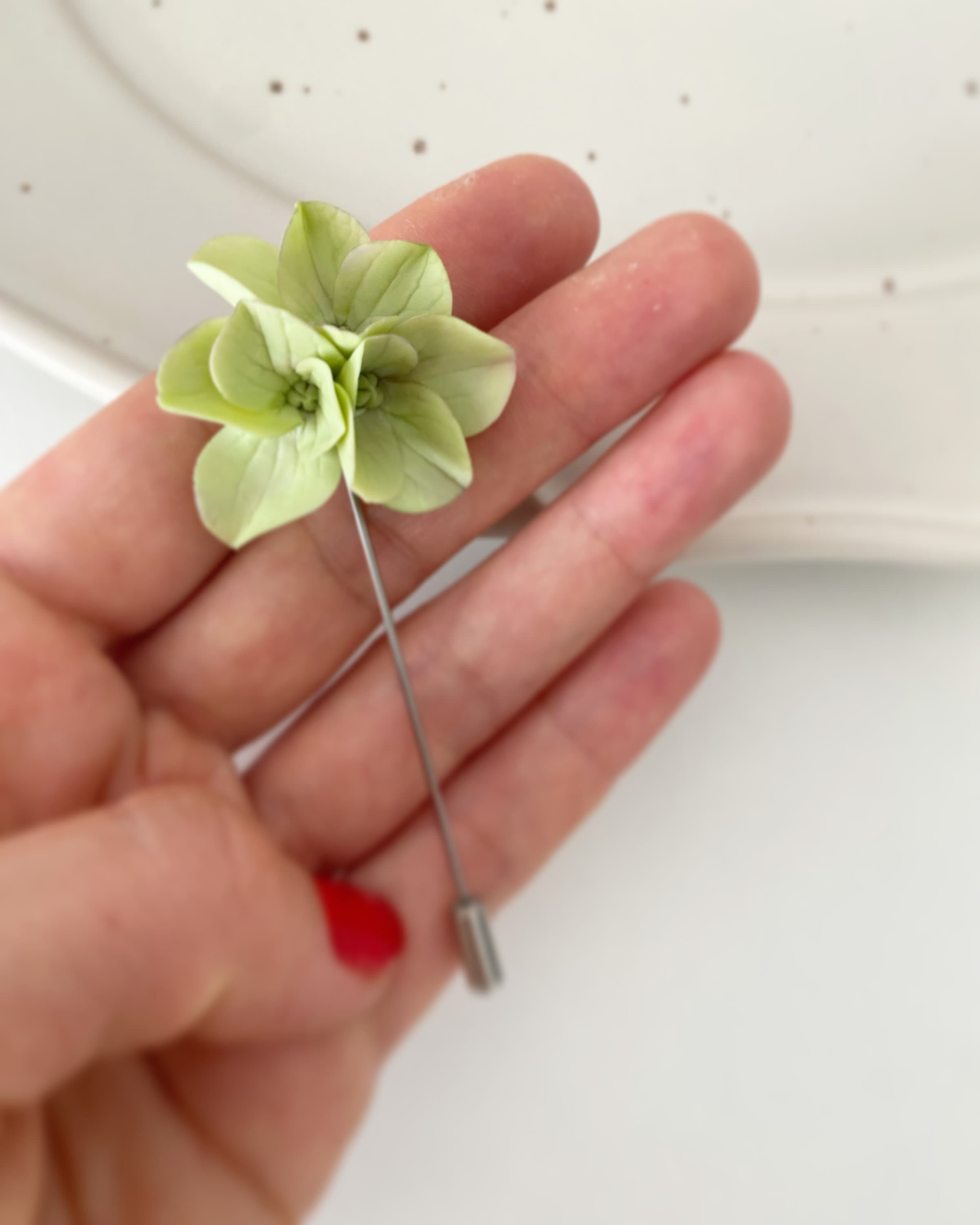 Hydrangea Lapel Pin Green Flower Lapel Pin Wedding Boutonnière Groom ...