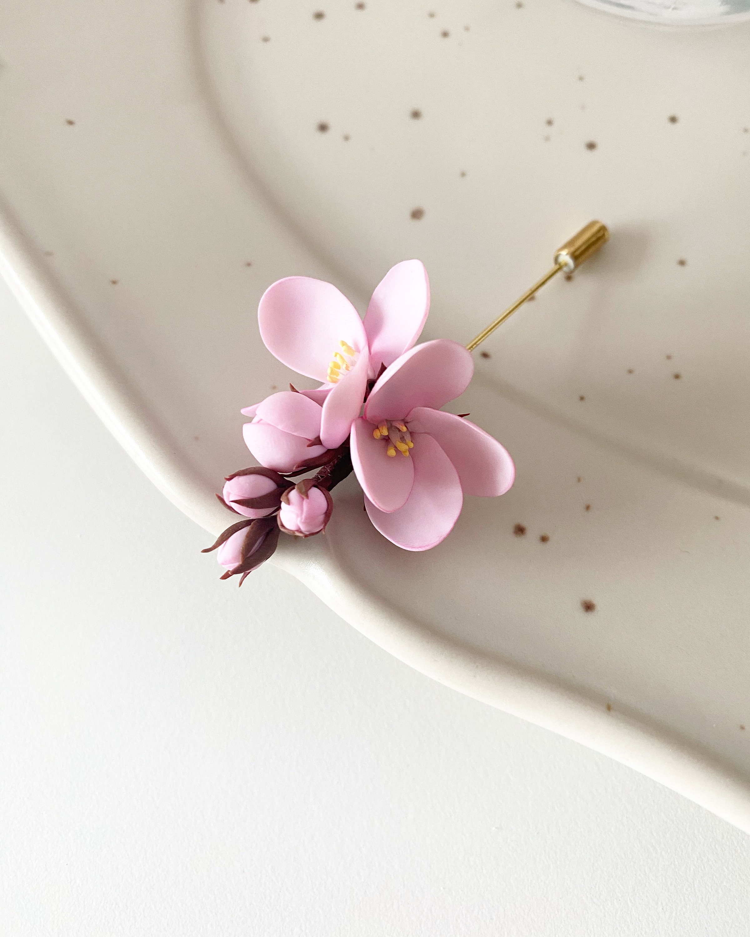 Blossom Lapel Pin Usher Lapel Pin Sakura Flower Lapel Pin Groom Brooch ...