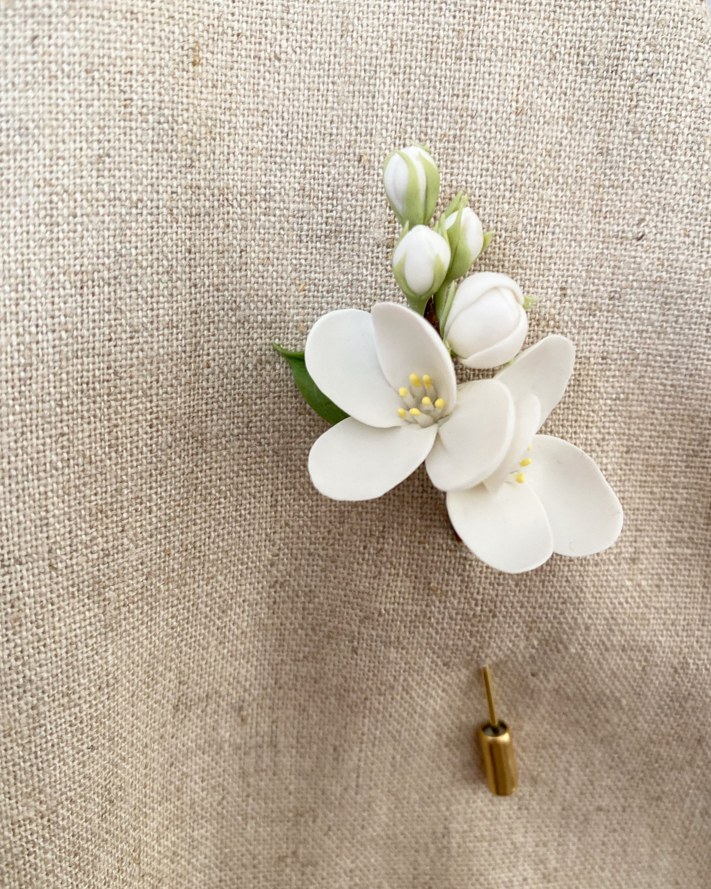 Blossom Lapel Pin Delicate Brooch Jasmine Lapel Pin Ivory Flower Lapel ...