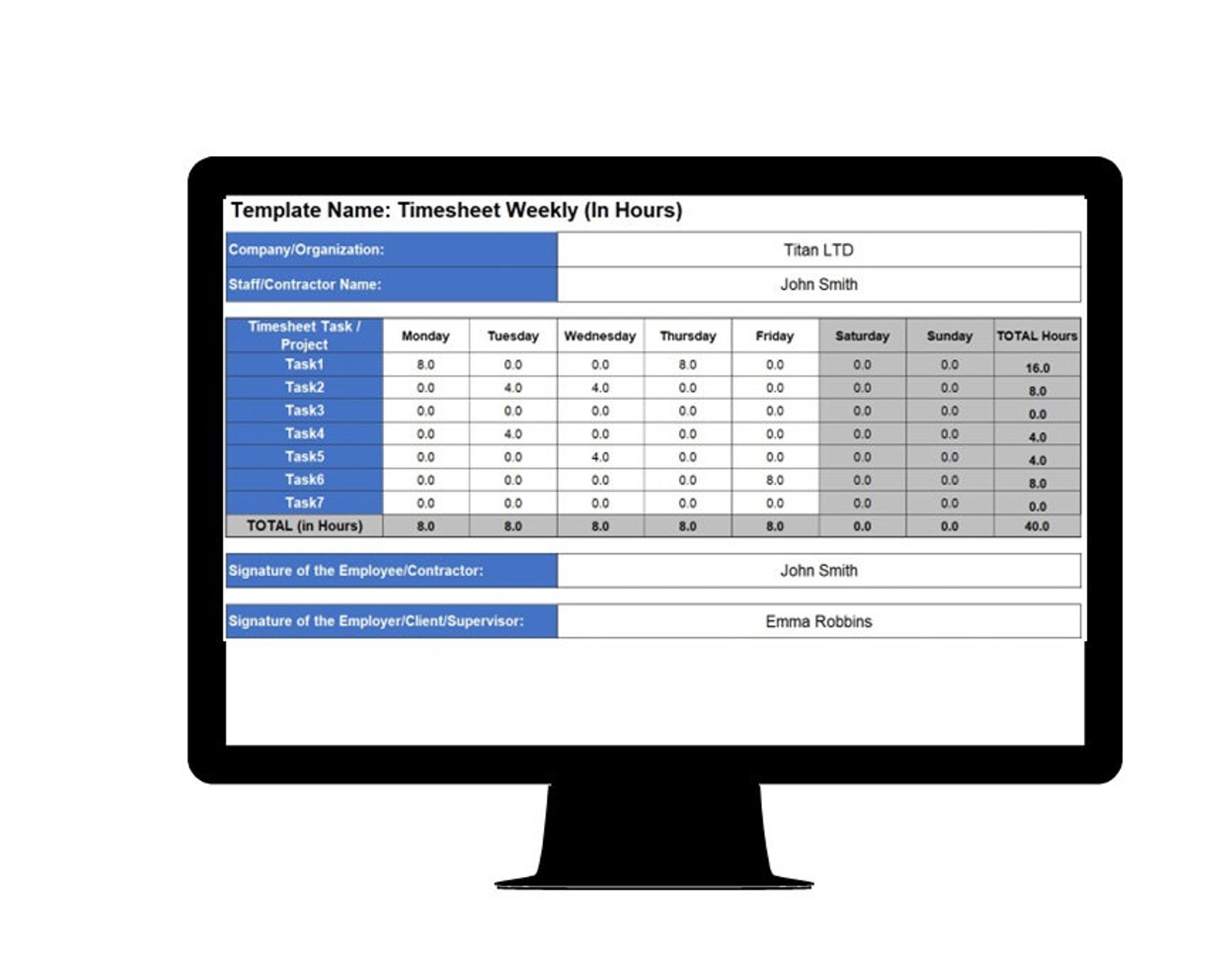 Weekly Timesheet Monthly Timesheet Daily Timesheet Employee Timesheet ...