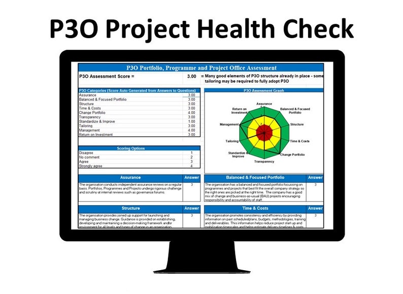 P3 Project Health Check Assessment Tool (excel) PMI, PRINCE2, APM) - Etsy