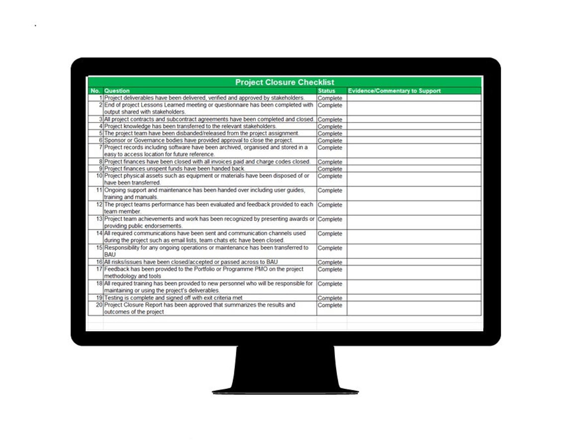 Project Closure Final Report (word) PMP (word) PMI APM PRINCE2 - Etsy