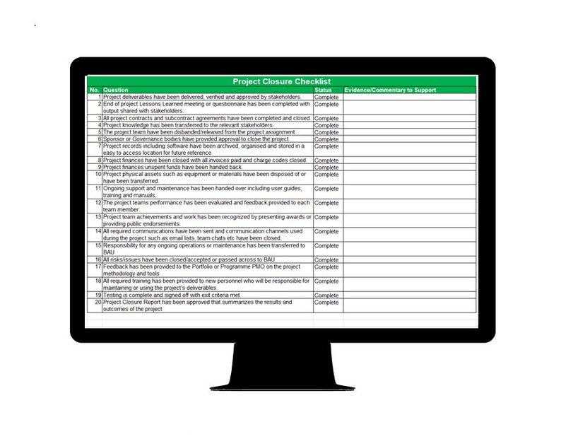 Project Closure Final Report (word) PMP (word) PMI APM PRINCE2 - Etsy