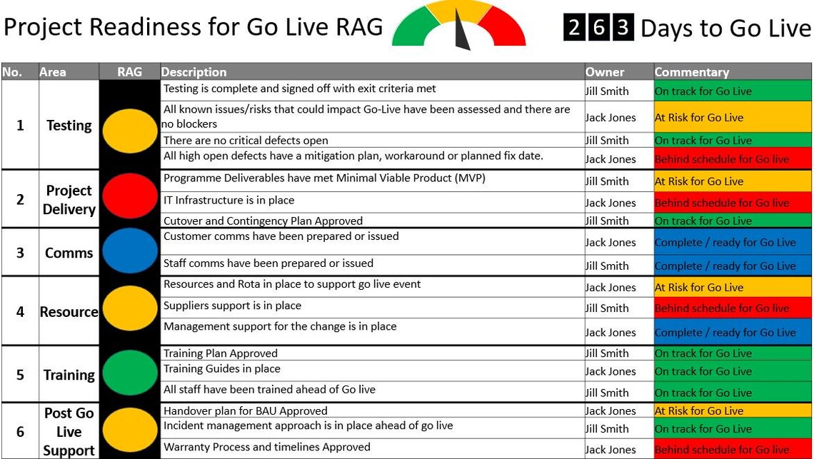 Project Readiness Go Live 2 Files for the Price of 1 Template Business ...