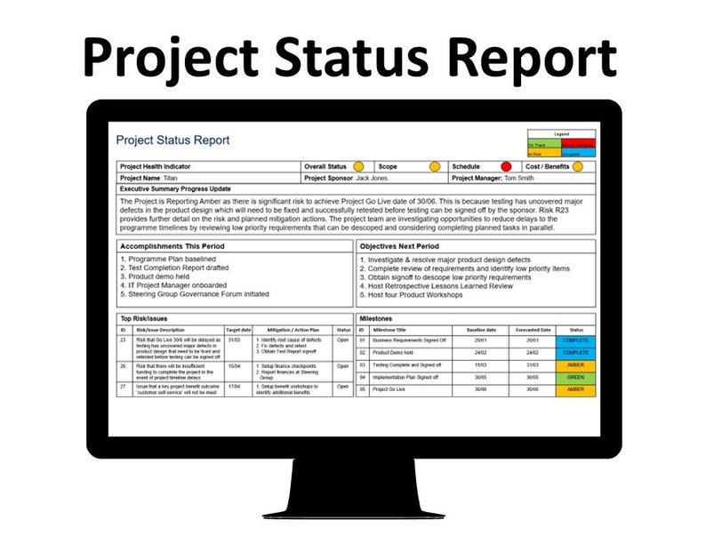 Project Status Report Powerpoint Excel 2 Documents for the Price of 1 ...