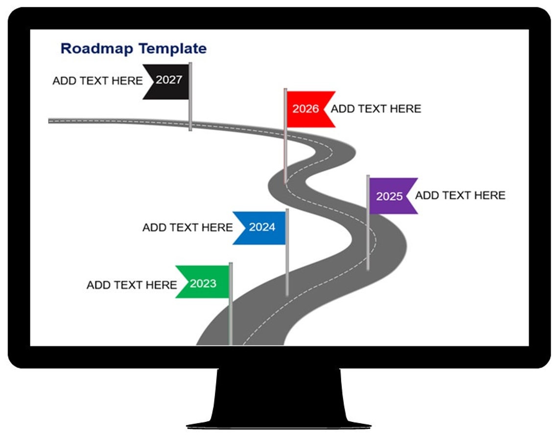 Roadmap Template powerpoint Visual Plan Timeline Gantt PMI APM PRINCE2 ...