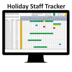 Holiday Annual Leave Tracker Employee Holiday Tracker Staff Holiday ...