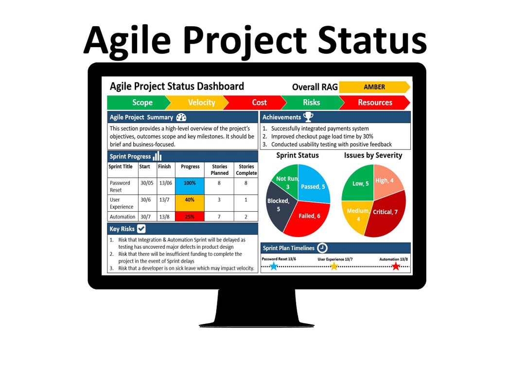 Agile Project Status Dashboard (agile Status, Agile Metrics, Agile ...
