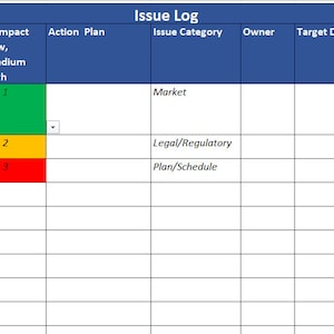Project RAID Risk Issue Dependency Assumption Log Tool (excel) - Etsy