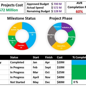 Program Manager Project Dashboard Project Metrics (powerpoint) - Etsy