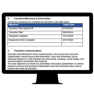 Project Transition Plan (word) PMI APM PRINCE2 - Etsy
