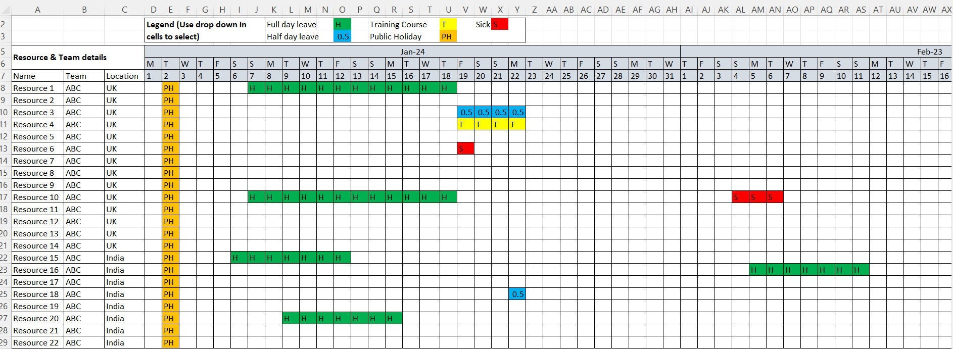 Holiday Annual Leave Tracker Employee Holiday Tracker Staff Holiday ...