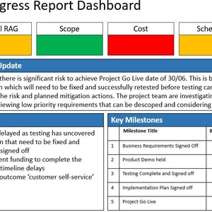Project Status Progress Report Dashboard 2 Files for the Price of 1 ...