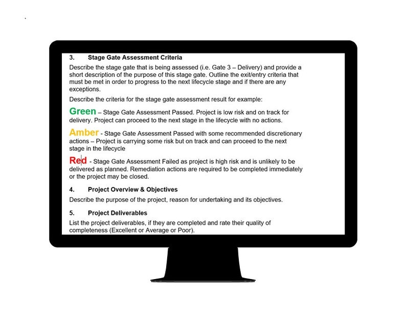 Project Stage Gate Assessment Phase Review (word) PMI APM PRINCE2 - Etsy