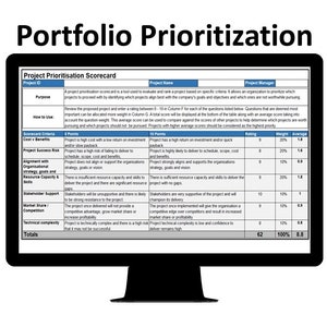 Project Portfolio Prioritization Scorecard (excel) PMI APM PRINCE2 - Etsy