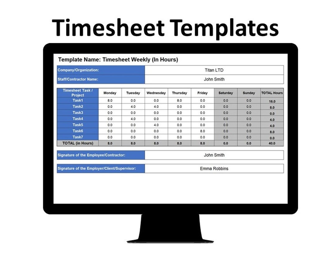 Weekly Timesheet Monthly Timesheet Daily Timesheet Employee Timesheet ...