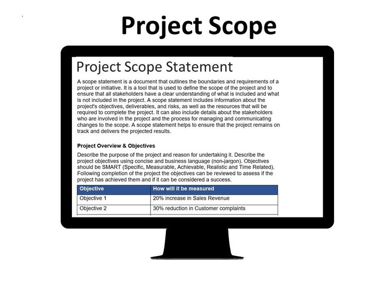 Project Scope Statement (word) PMI APM PRINCE2 - Etsy