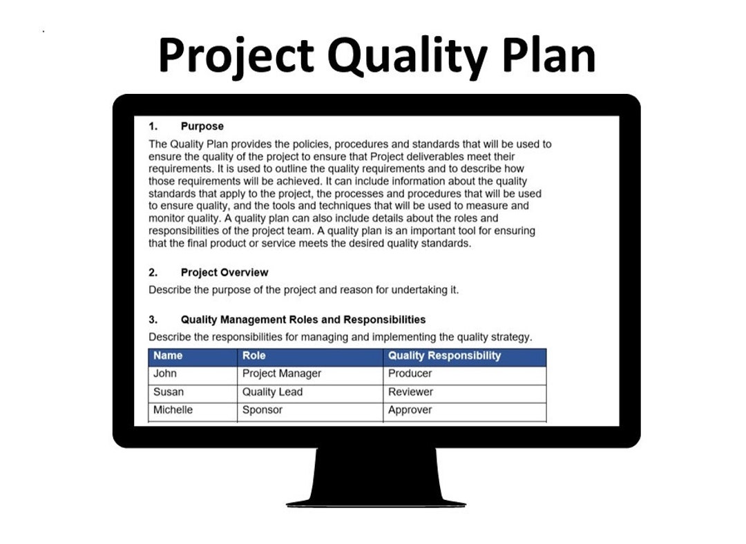 Project Quality Plan word PMI APM PRINCE2 - Etsy