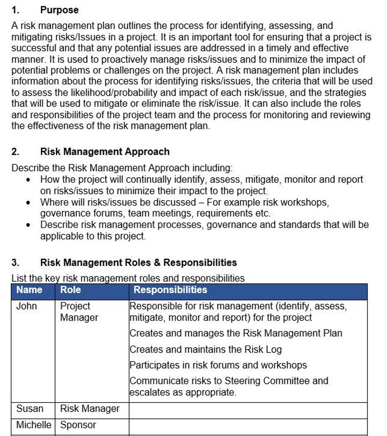 Risk Management Dashboard and Risk Management Plan. 2 Documents for Price of 1. RMP Risk ...