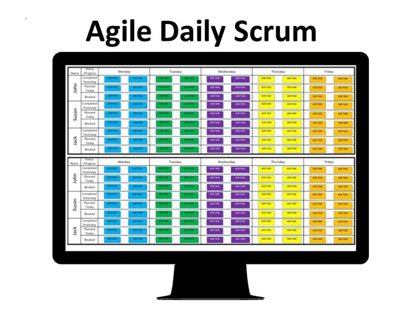 Agile Scrum Template Powerpoint & Excel. 2 Documents for the Price of 1 ...