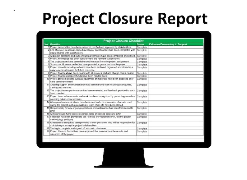 Project Closure Final Report (word) PMP (word) PMI APM PRINCE2 - Etsy