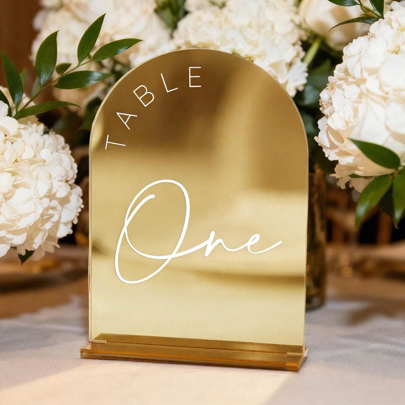 Mirror Wedding Table Numbers - Etsy