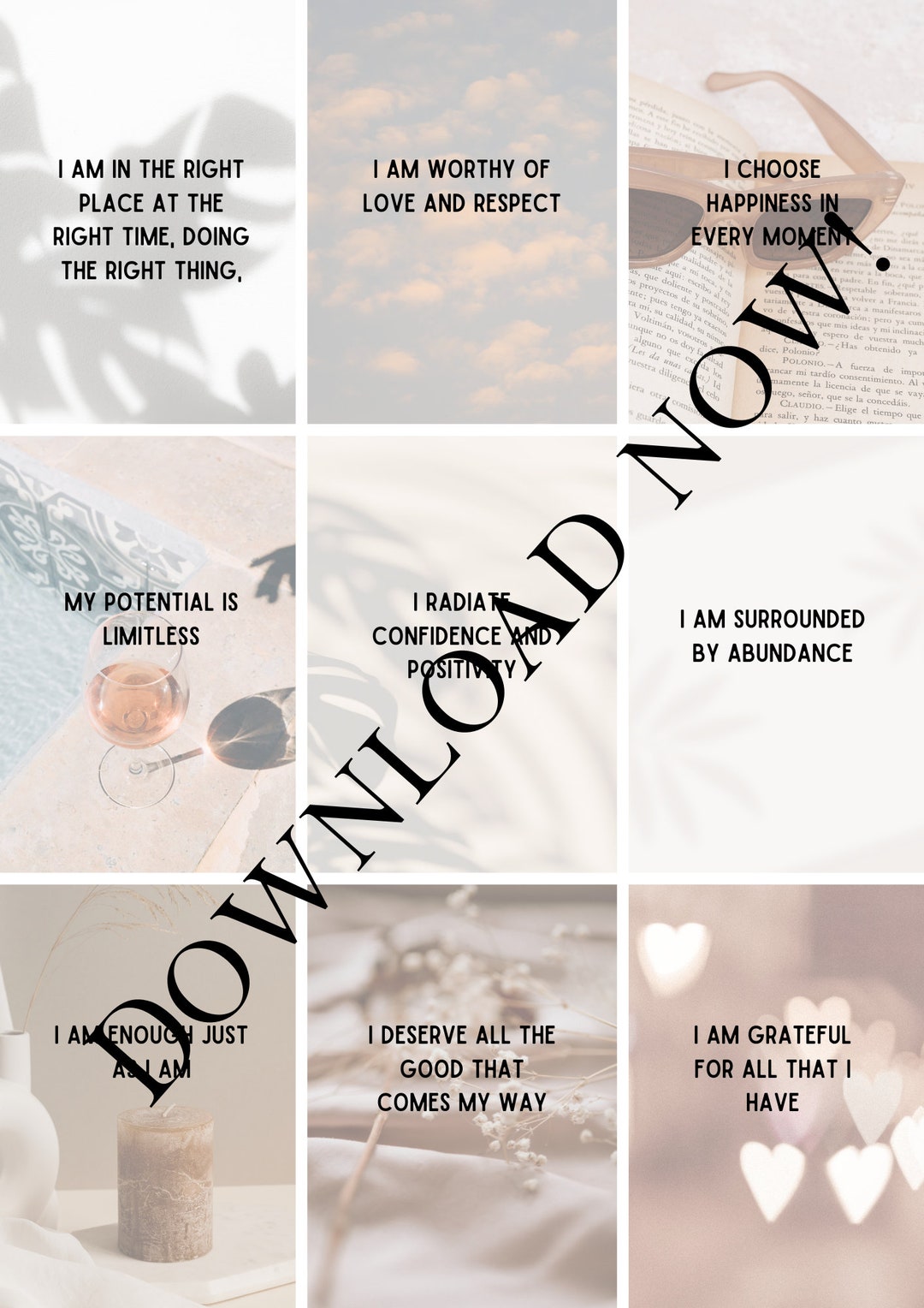 Affirmation Cards Downloadable A4 - Etsy