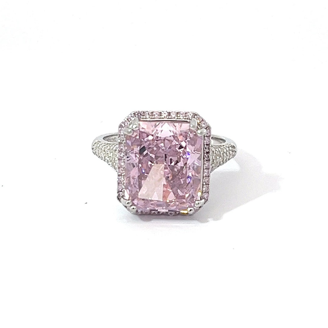 Pink Zircon Ring Zircon Gemstone Silver Ring Sterling Silver Ring Ice ...