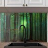 Tempered Glass Backsplash-forest Backsplash Tiles-stove Backsplash for Kitchen Splashback for ...