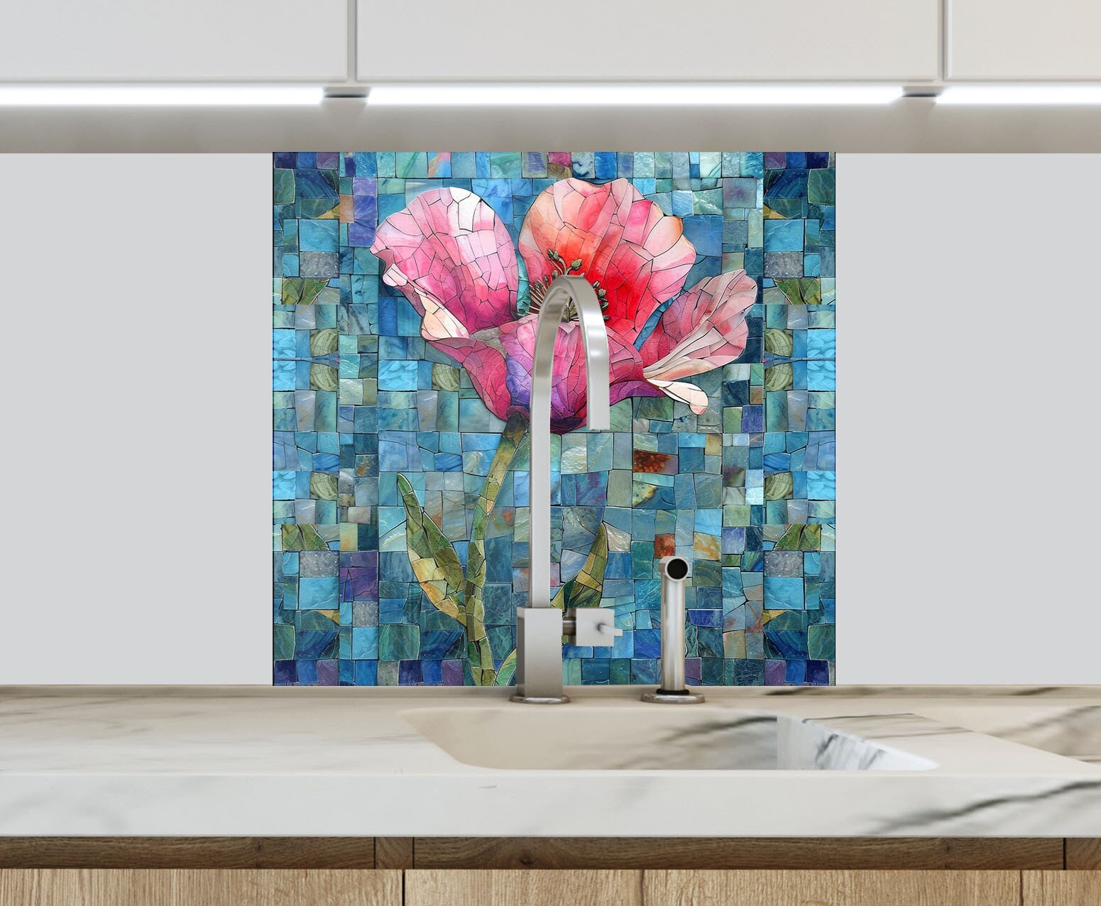 Tempered Glass Backsplash Tile-flower Backsplash Tiles-stove Backsplash ...