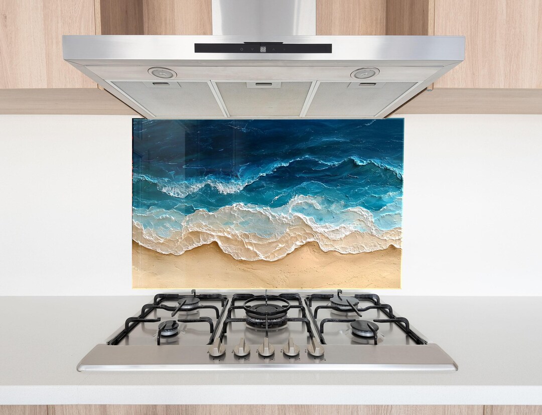 Tempered Glass Backsplash Tile-waves Backsplash Tiles-stove Backsplash ...