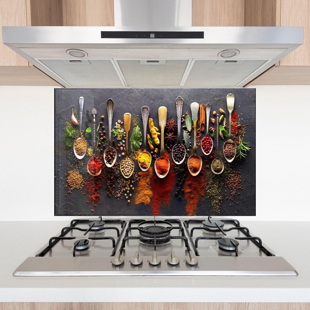Tempered Glass Backsplash for Stove, Kitchen Backsplash Behind Stove ...
