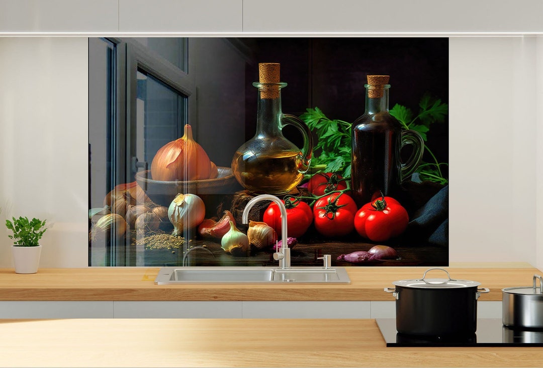 Kitchen Glass Olive Oil Splashback-tempered Glass Olive Backsplash Tile ...