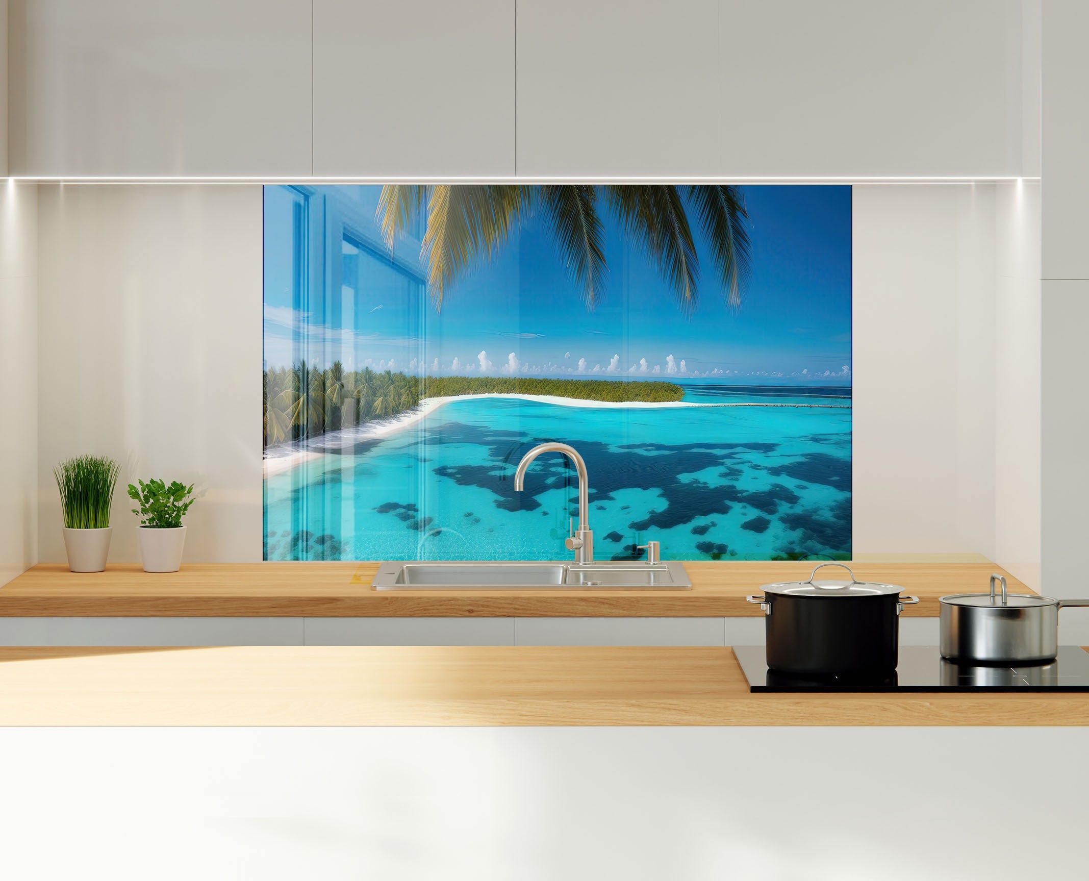 Tempered Glass Backsplash-tropical Backsplash Tiles-stove Backsplash ...