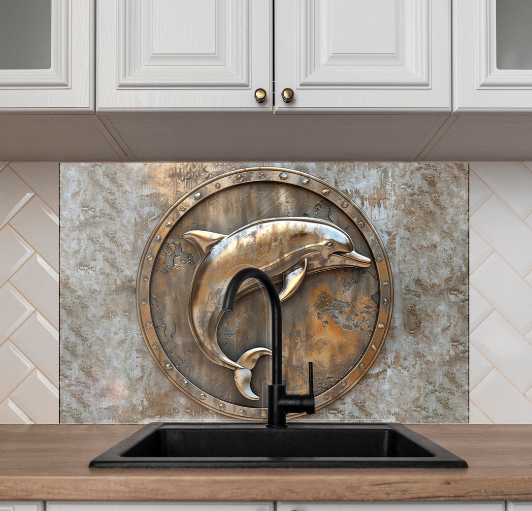 Tempered Glass Backsplash-dolphin Backsplash Tile-stove Backsplash for ...