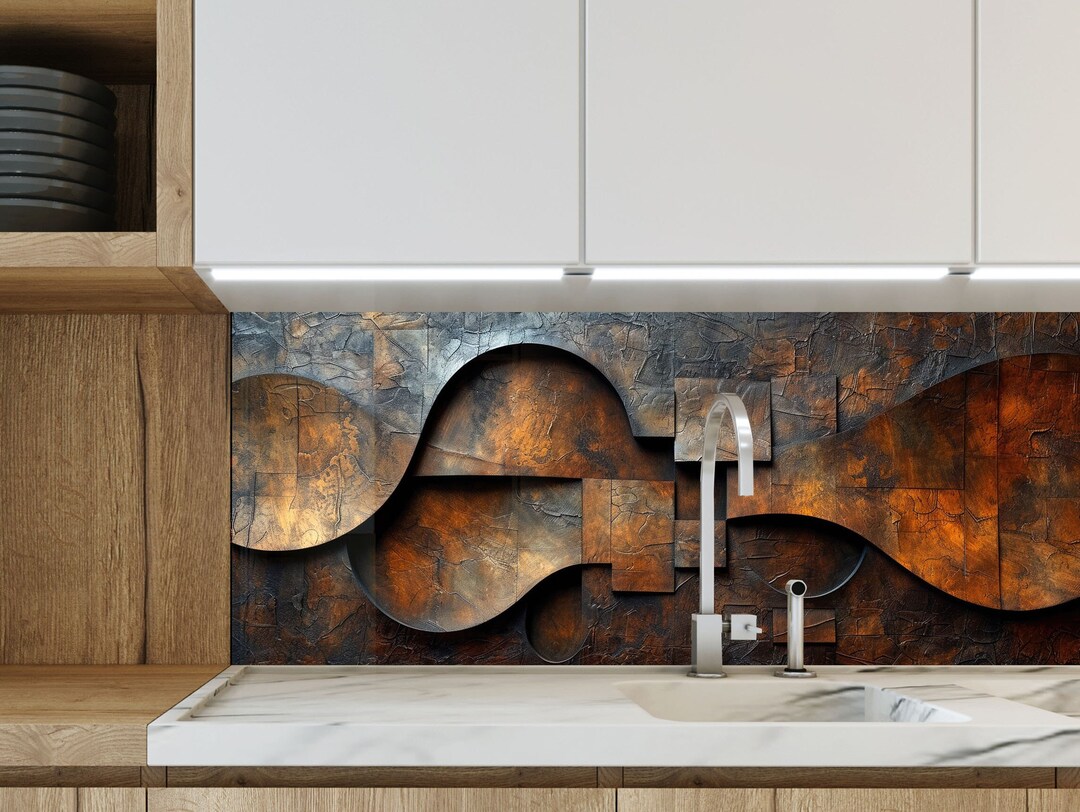 Tempered Glass Backsplash-rustic Backsplash Tiles-farmhouse Backsplash ...