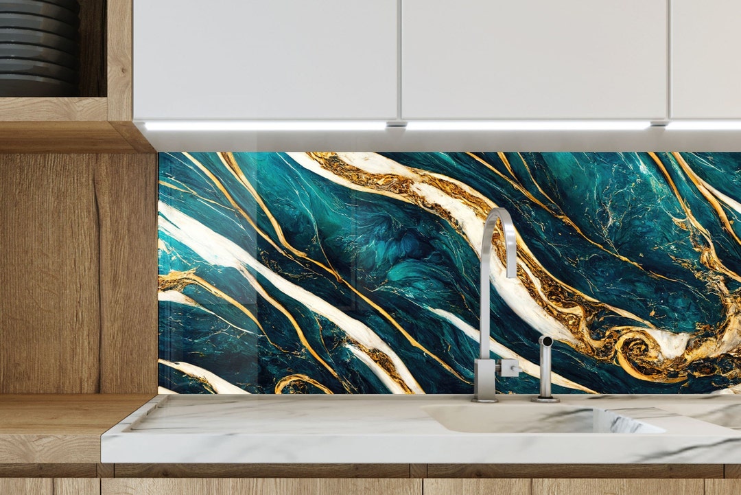 Tempered Glass Backsplash-green Marble Backsplash Tiles-stove ...