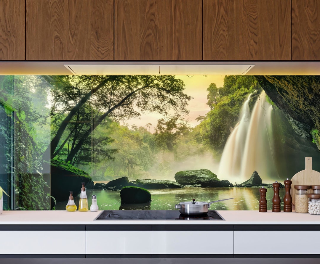 Tempered Glass Backsplash-forest Backsplash Tiles-stove Backsplash for ...