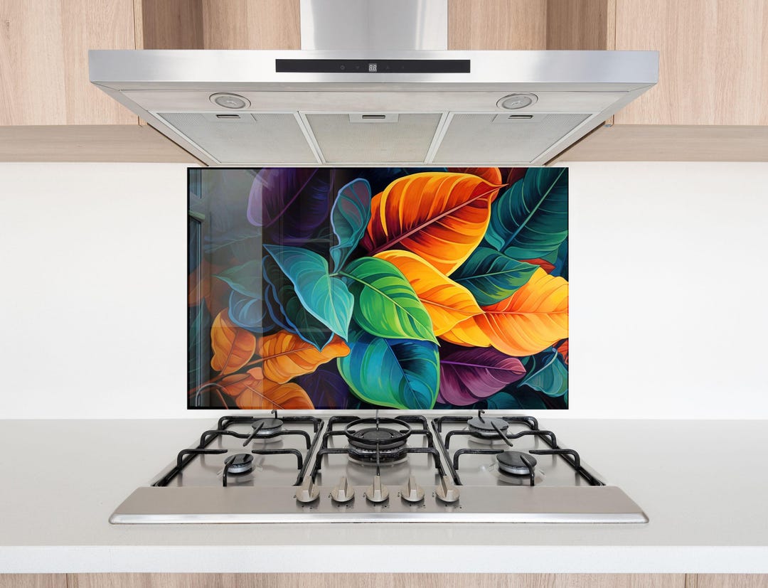 Tempered Glass Backsplash Behind Stove, Cooker Splashback, Glass ...